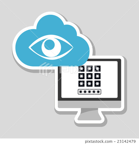 Security system icon over white background - Stock Illustration ...