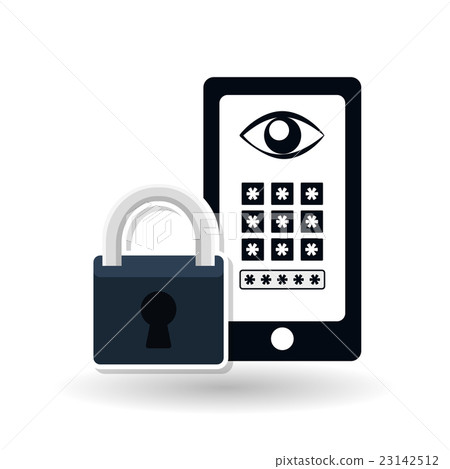 Security system icon over white background-插圖素材 [23142512] - PIXTA圖庫