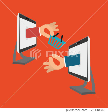 Buy online over white background, - Stock Illustration [23148360] - PIXTA
