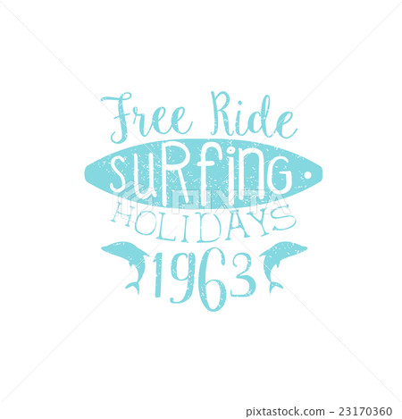 Surfing Holidays Vintage Emblem - Stock Illustration [23170360] - PIXTA
