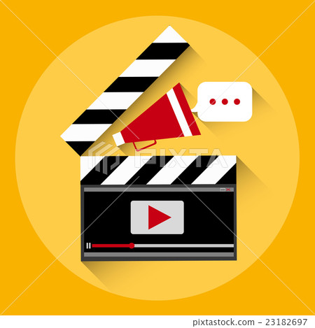 Clapper Video Player Online Streaming Concept - Stock Illustration ...