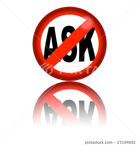No Sign Ask 3D Rendering - Stock Illustration [23184692] - PIXTA