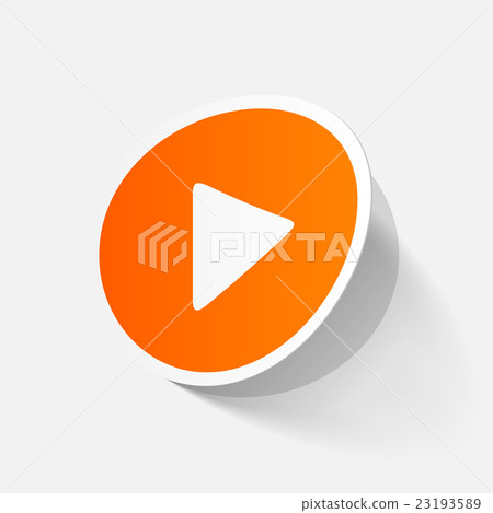 paper sticker: Play button web icon - Stock Illustration [23193589] - PIXTA