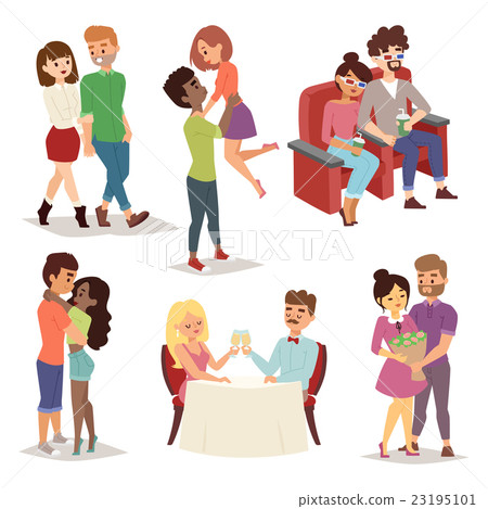 Dating couple vector set. - Stock Illustration [23195101] - PIXTA