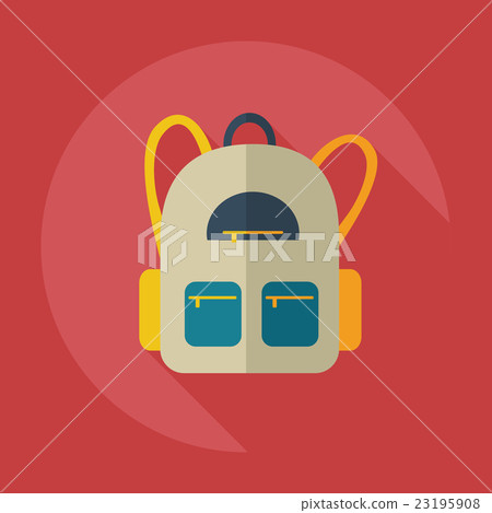 Flat modern design with shadow Icon backpack - Stock Illustration ...