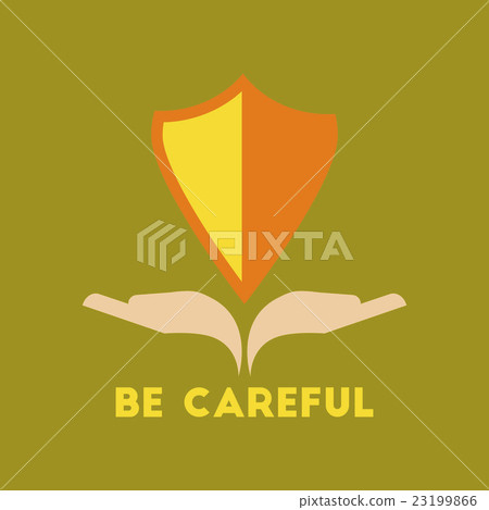 flat icon on stylish background be careful hand - Stock Illustration ...