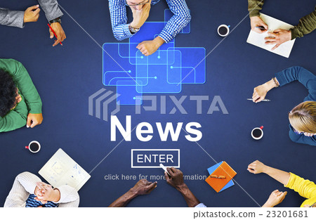 Stock Photo: News Broadcast Information Report Update Communication ...