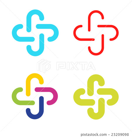 Isolated abstract colorful cross vector logo set-插圖素材 [23209098] - PIXTA圖庫