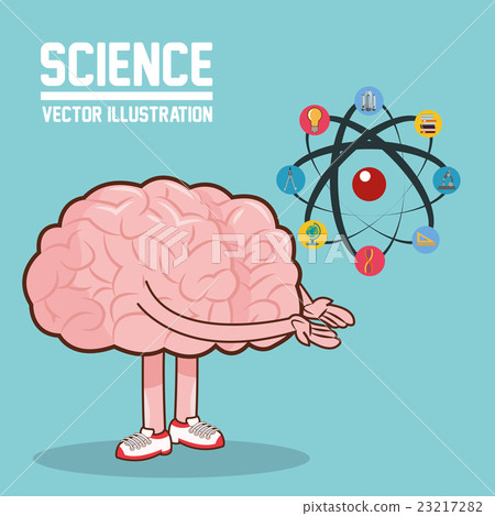 Science design. Colorfull illustration. Brain icon - Stock Illustration ...