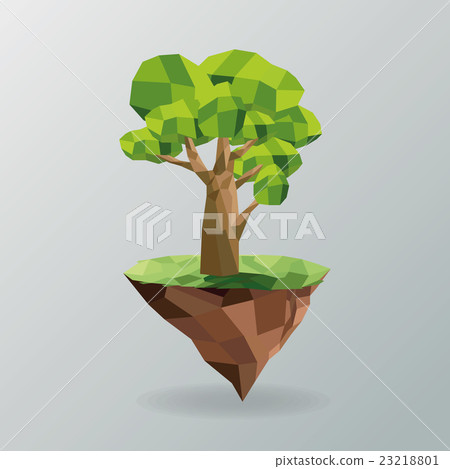 tree and earth icon. Polygonal image. vector - Stock Illustration ...