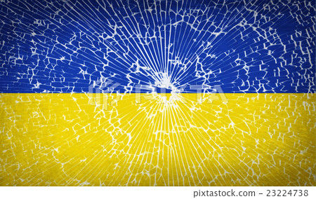 Flags Ukraine with broken glass texture. Vector - Stock Illustration ...