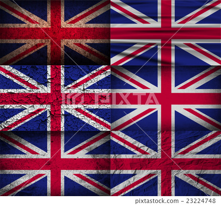 Set of six flags United Kingdom with old texture. - Stock Illustration ...