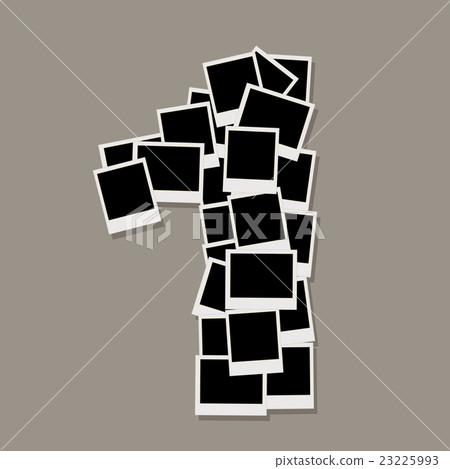 Number one made from photo frames, insert your - Stock Illustration ...