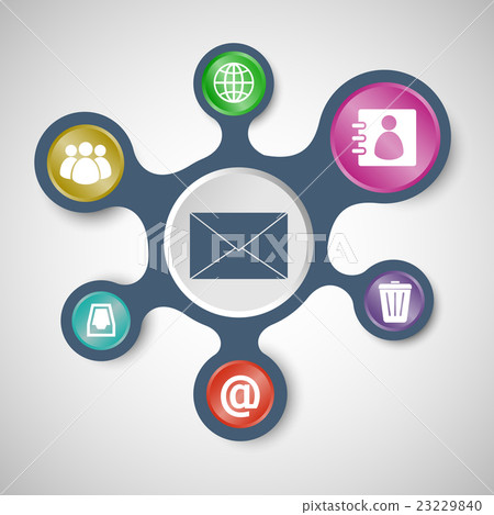 Mail infographic with connected metaballs - Stock Illustration ...