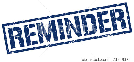 reminder blue grunge square vintage rubber stamp - Stock Illustration ...
