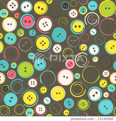 Seamless Pattern Decorative Sewing Buttons Brown - Stock Illustration ...