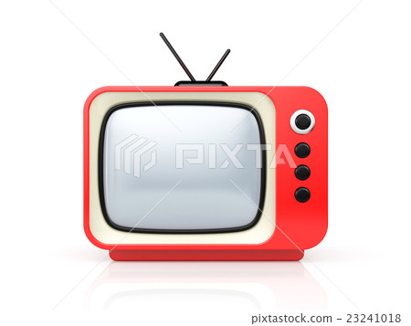 Red retro TV. 3d illustration - Stock Illustration [23241018] - PIXTA