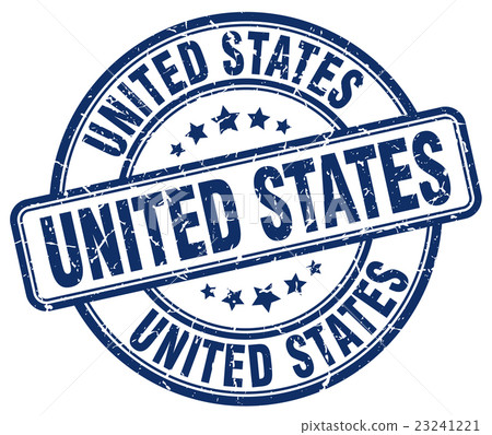 United States blue grunge round rubber stamp - Stock Illustration ...