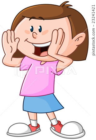Girl calling someone - Stock Illustration [23241421] - PIXTA