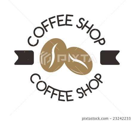 Coffee shop sign cafe symbol badge vector. - Stock Illustration ...