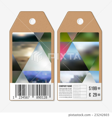 Tags design on both sides, cardboard sale labels - Stock Illustration ...
