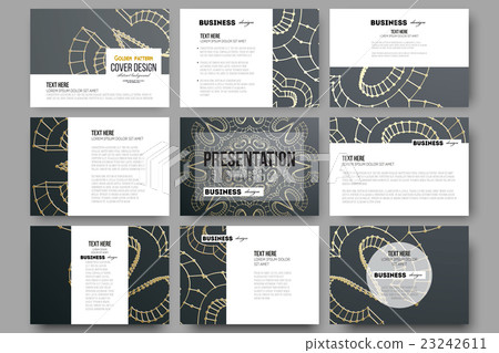Set of 9 vector templates for presentation slides - Stock Illustration ...