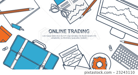 Vector illustration. Flat background. Market trade - Stock Illustration ...