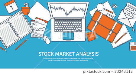 Vector illustration. Flat background. Market trade - Stock Illustration ...