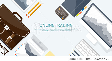 Vector illustration. Flat background. Market trade - Stock Illustration ...