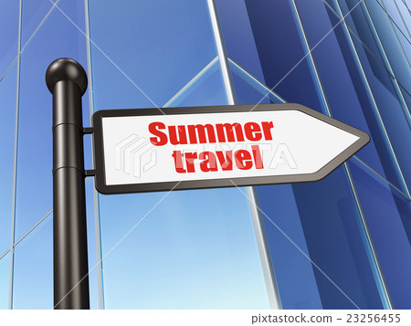Vacation concept: sign Summer Travel on Building - Stock Illustration ...