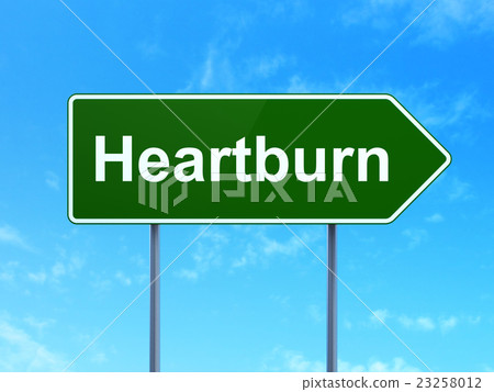 Health concept: Heartburn on road sign background - Stock Illustration ...