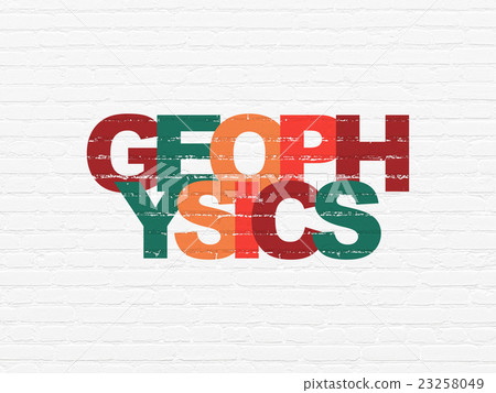 Science concept: Geophysics on wall background - Stock Illustration ...