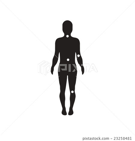 flat icon in black and white style body - Stock Illustration [23258481 ...