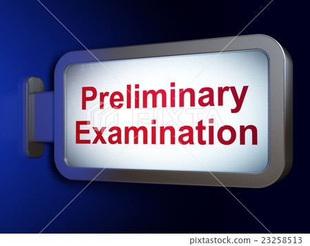 Learning concept: Preliminary Examination on - Stock Illustration ...
