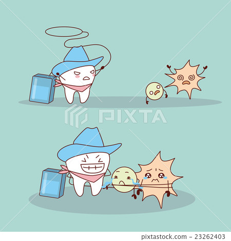 cowboy tooth with dental floss - Stock Illustration [23262403] - PIXTA