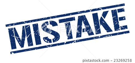 mistake blue grunge square vintage rubber stamp - Stock Illustration ...