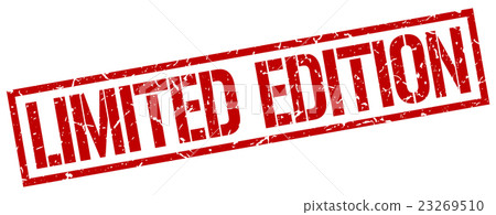 limited edition red grunge square rubber stamp - Stock Illustration ...