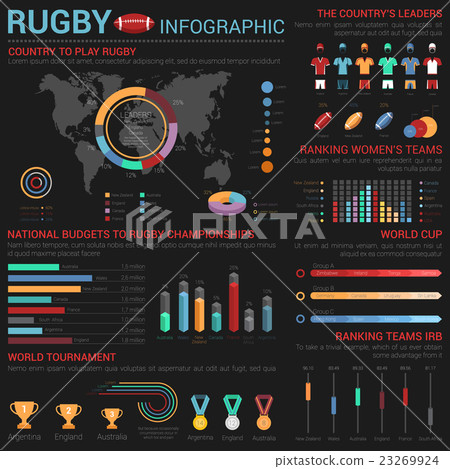 Rugby or american football infographic template - Stock Illustration ...