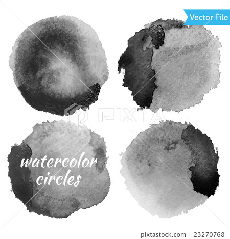 Watercolor Dark Grey Vector Circles Set - Stock Illustration [23270768 ...