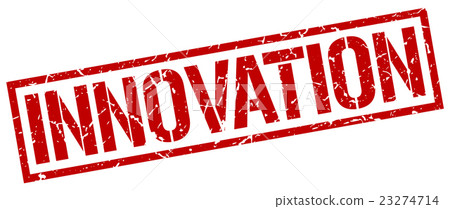 innovation red grunge square vintage rubber stamp - Stock Illustration ...