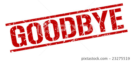 goodbye red grunge square vintage rubber stamp - Stock Illustration ...