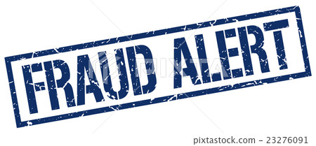 fraud alert blue grunge square rubber stamp - Stock Illustration ...