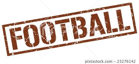 football brown grunge square vintage rubber stamp - Stock Illustration ...