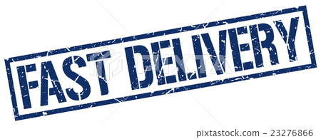 fast delivery blue grunge square rubber stamp - Stock Illustration ...