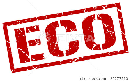 eco red grunge square vintage rubber stamp - Stock Illustration ...