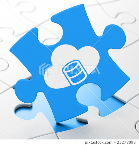 Programming concept: Database With Cloud on puzzle - Stock Illustration ...