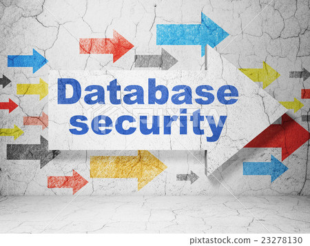 Programming concept: arrow with Database Security - Stock Illustration ...