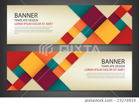 Two banners with colorful squares. - Stock Illustration [23278919] - PIXTA