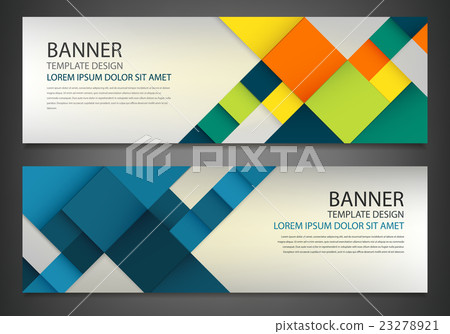 Two banners with colorful squares. - Stock Illustration [23278921] - PIXTA