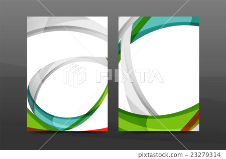 Color waves abstract background geometric A4 - Stock Illustration ...